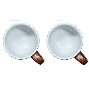 Japanese Porcelain H3.5 Inches 11.1 Fluid Ounces Sushi Tea Cup Mug Brown Tanuki Raccoon Dog Set of 2 Made in Japan