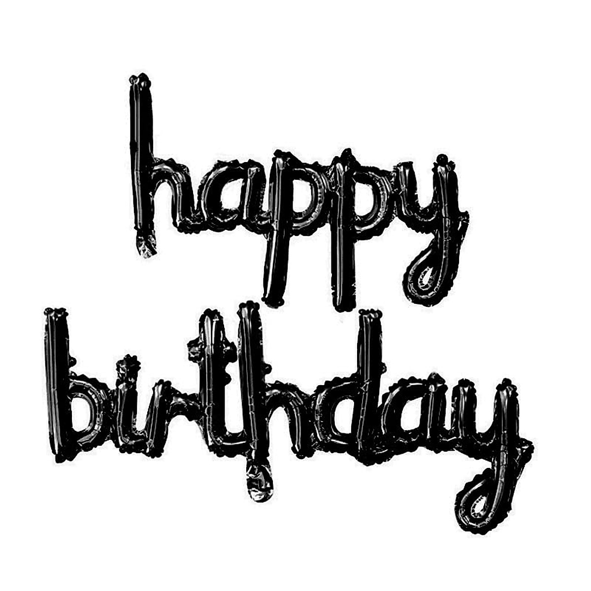 Happy Birthday Balloons Banner,16 Inch Mylar Foil Letters Balloons，Birthday Party Banner (Black)