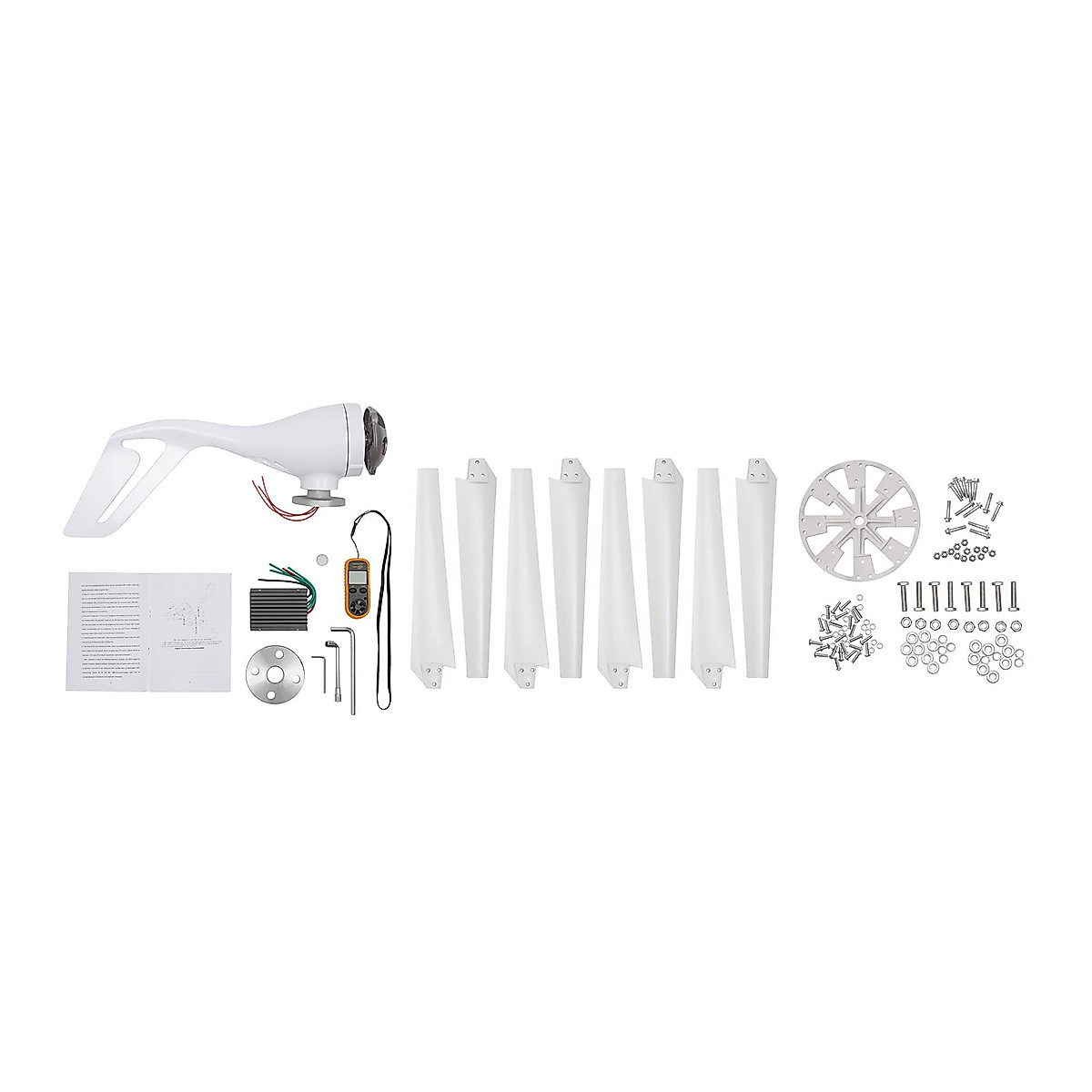 Wind System Windmill Turbine Generator Kit + Charge Controller (DC 12V - 600W - 8 Fan Blades)