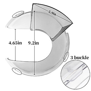 Veterger Replacement Parts Pouring Shield,Compatible with Kitchenaid 6 Quart tilt head stand mixer stainless steel bowls