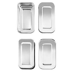 QWORK Stainless Steel Instrument Tray Organizer with Lid, 2 Pack, 8" Container, Instruments Solid Box, Square Sterilization Box Container for Lab Instrument Supplies