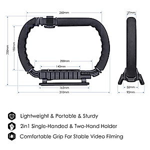 3-Shoe DSLR / Mirrorless/ Action Camera Camcorder Phone Stabilizer Expansion Cage Mount Moviemaking Holder Rig YouTube Tiktok Vlogging Video Kit Compatible with GoPro Canon Nikon Sony iPhone Android