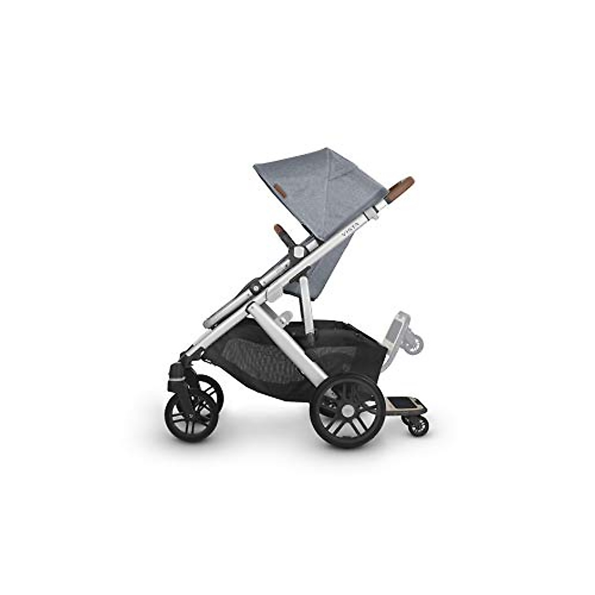 UPPAbaby Vista V2 Stroller - Bryce (White Marl/Silver/Chestnut Leather) + Piggyback for Vista & Vista V2