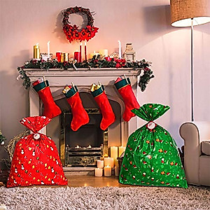 DLY Christmas large bag Jumbo Gift Bag，Christmas Giant Gift Bags extea-Large-Gift-Bag for Gifts - 36" x 44" Christmas Prints