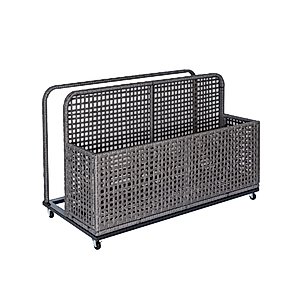 STMHOM Poolside Float Storage, Outdoor Storage, Patio Poolside Float Storage Basket, Storage Box, PE Rattan Outdoor Pool Caddy with Rolling Wheels for Floaties, Patio, Pool, Beach-Sturdy & Movable,