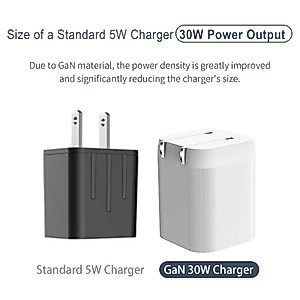 Surface Go USB C Charger, Sisyphy 30W GaN Super Mini Charger with 6ft Surface Cable, GaN Tech PD3.0 QC3.0 PPS, Compatible for Microsoft Surface Go 3/2/1, Pro 5/4/3 Core m3 and Laptop Core m3