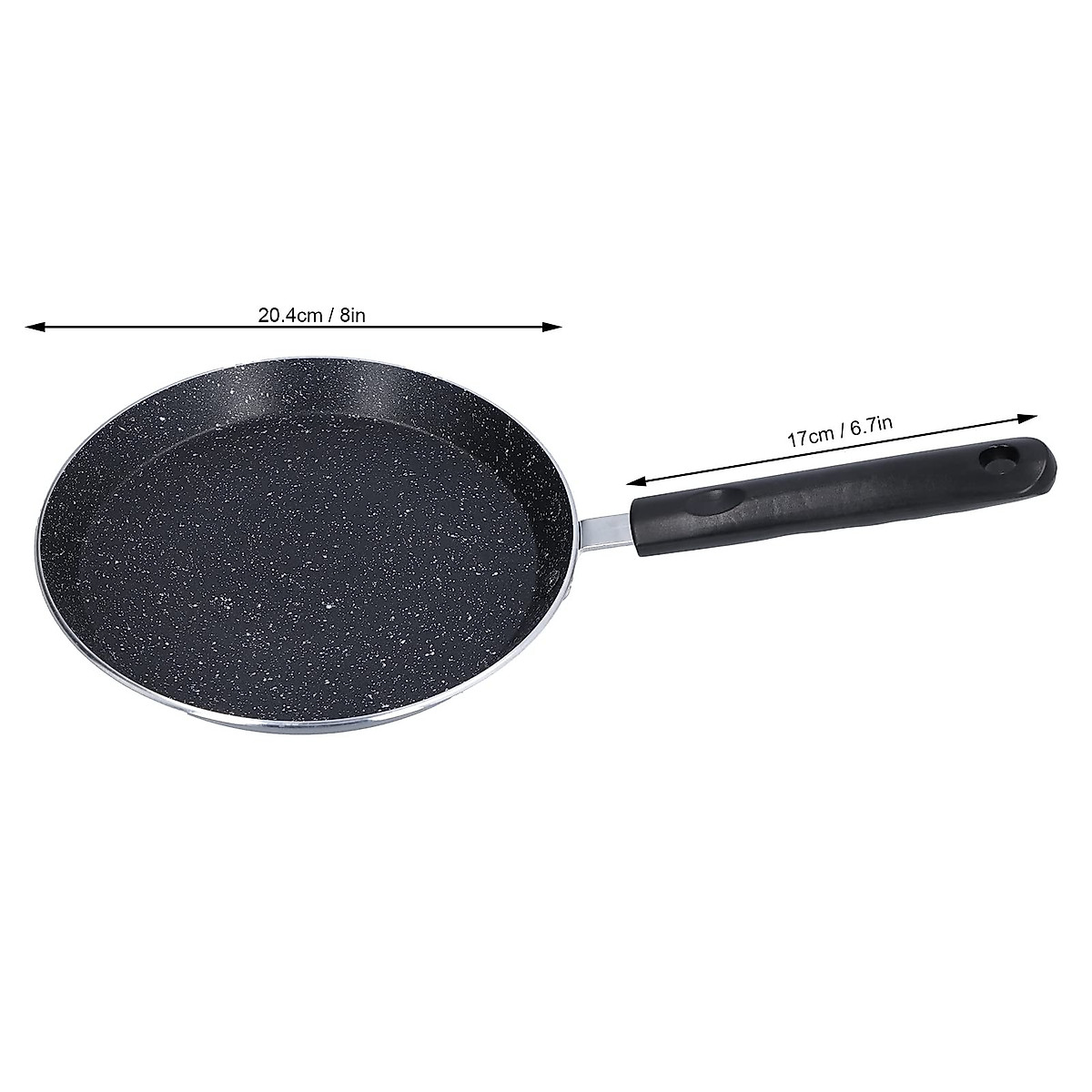 8in Frying Pan Flat Bottomed Pancake Pan, Maifan Stone Frying Pan Induction Cooker Non-stick Pancake for Kitchen Induction Cooker(black)
