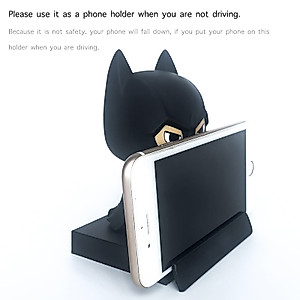 ITUBLE Car Dashboard Decorations Funny Bobbleheads Figures Anime Car Accessories Interior for Men Women Boys Bobble Head Car Dash Board Decor Black Home Desk Ornaments Charm with Phone Holder