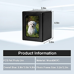 PCS Pet Urns for Dogs Ashes, Dog Photo Urn, Pet Cremation Box, Urns for Dog Ashes, Dog Ashes Urn Black-Small