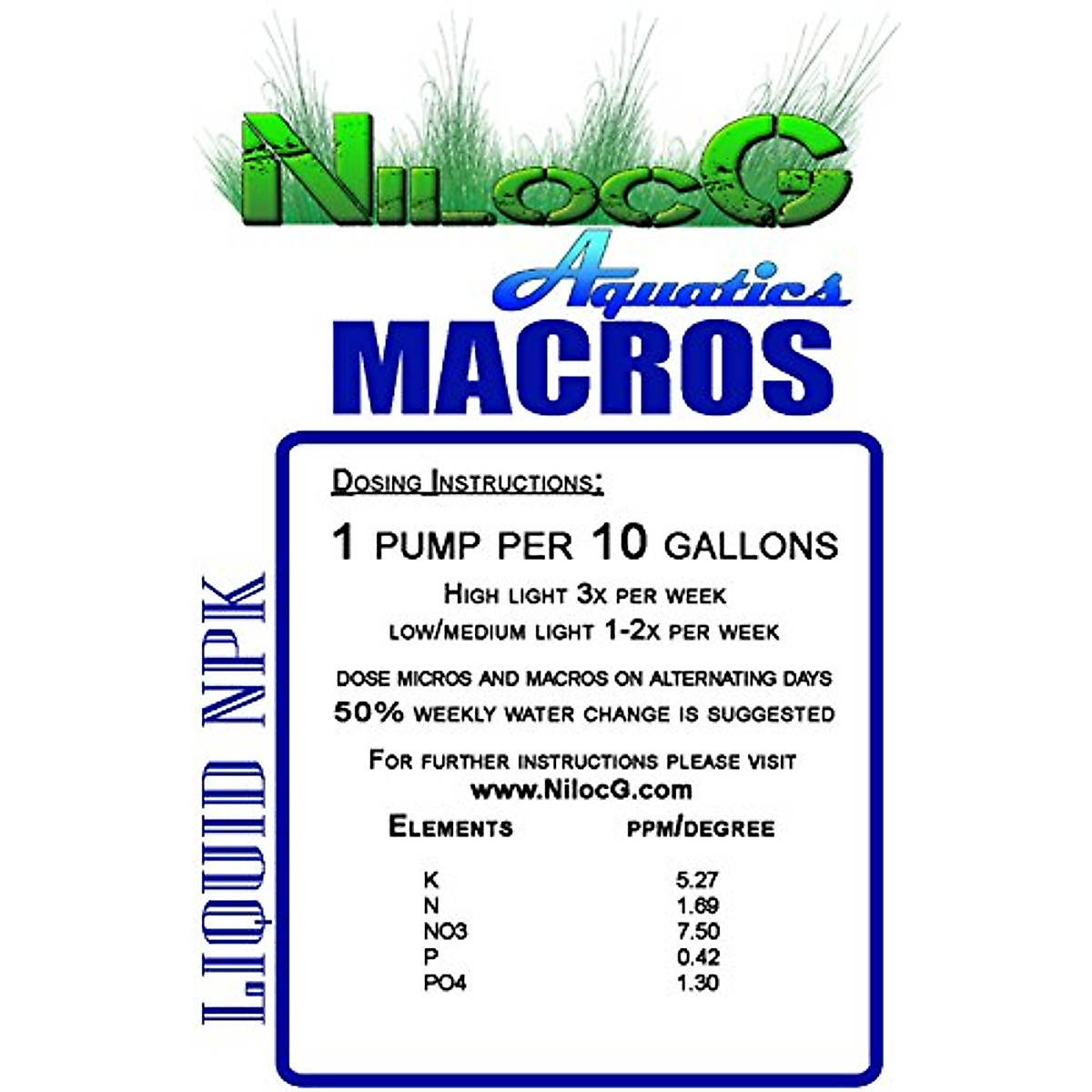 NilocG Aquatics | Liquid NPK+M | 500ml Bottles | Highly Concentrated Aquarium Plant Fertilizer for Demanding Planted Tanks