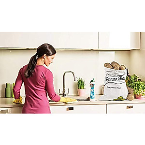 Reusable Produce Storage Bags,2 Pack Bread Bags Potato Onion Storage Keeper Holder Bags Muslin Veggie Bags,10"X14"