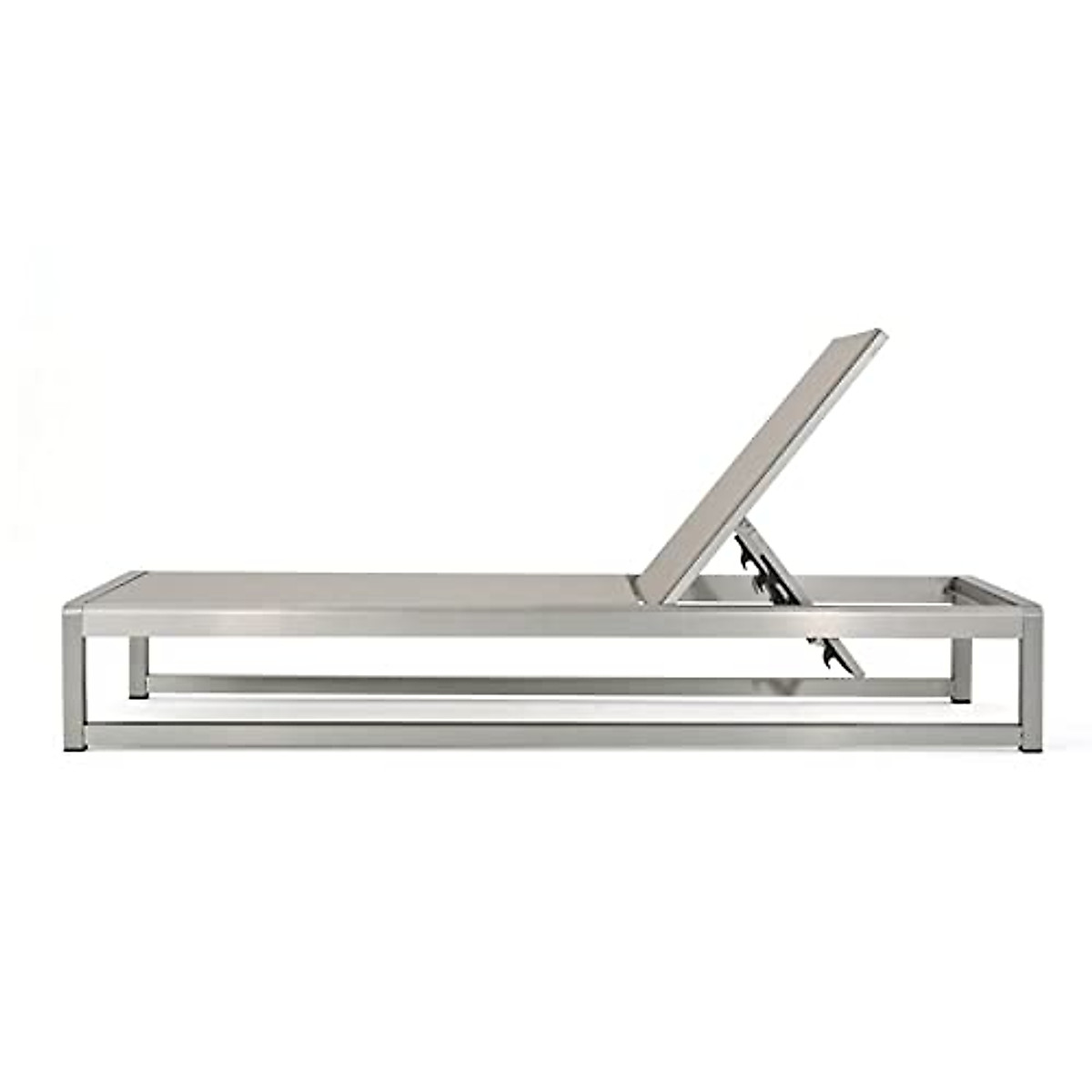 Christopher Knight Home California Outdoor Mesh Chaise Lounge with Aluminum Frame, 2-Pcs Set, Grey / Silver