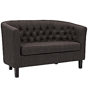 Modway Prospect Upholstered Contemporary Modern Loveseat In Brown