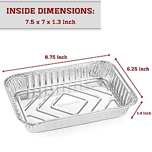 20 Pack Grease Drip Pan Liners | Compatible with Weber 6415, Genesis, Genesis II LX 200 300, Pulse, Q, Traveler, Spirit Gas Grills | Disposable Aluminum BBQ Drip Tray Replacement | 7.5 x 5 x 1.4 Inch