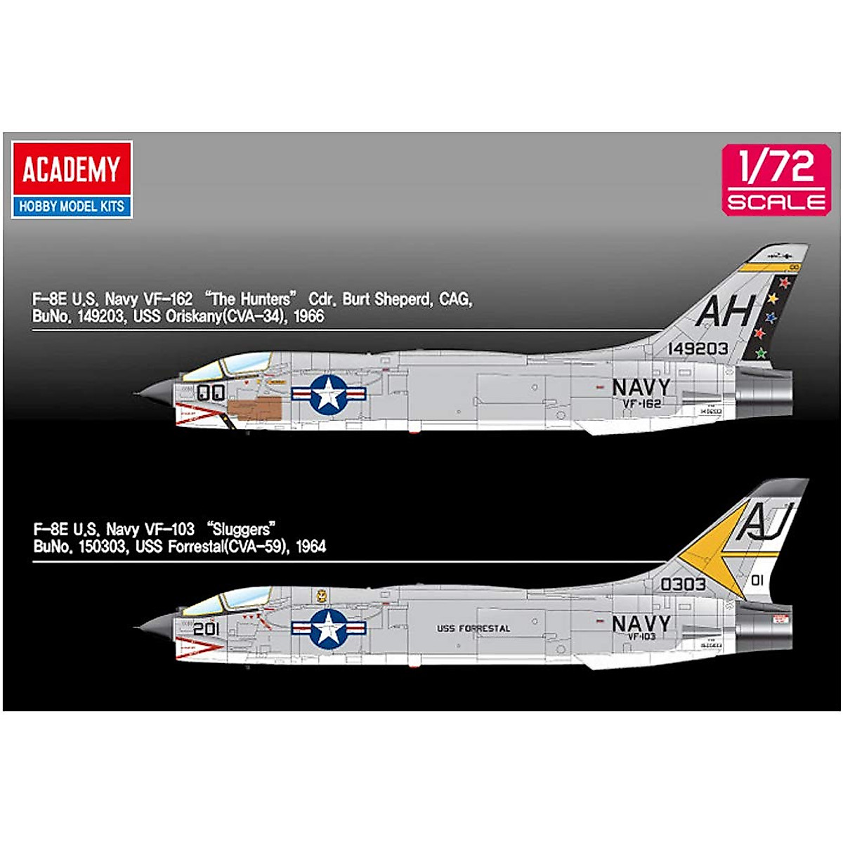 Academy USN F-8E VF-162 "The Hunters" Model Kit