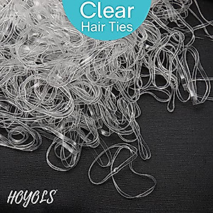 HOYOLS Clear Elastic Hair Bands, 2500 Small Rubber Bands Braids for Girls Kids Women Non-Slip Tiny Soft Hair Ties Braiding Hair Accessories Value Pack TPR