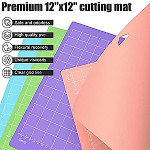 Lzerking Cutting Mat for Cricut 7 Pack Accessories and Supplies Standard Light Strong Frabic Cut Pads Cricket Cards Variety Replacement for Cut Machine Maker/Maker 3/Air/Air 2 with Scraper Pick Needle