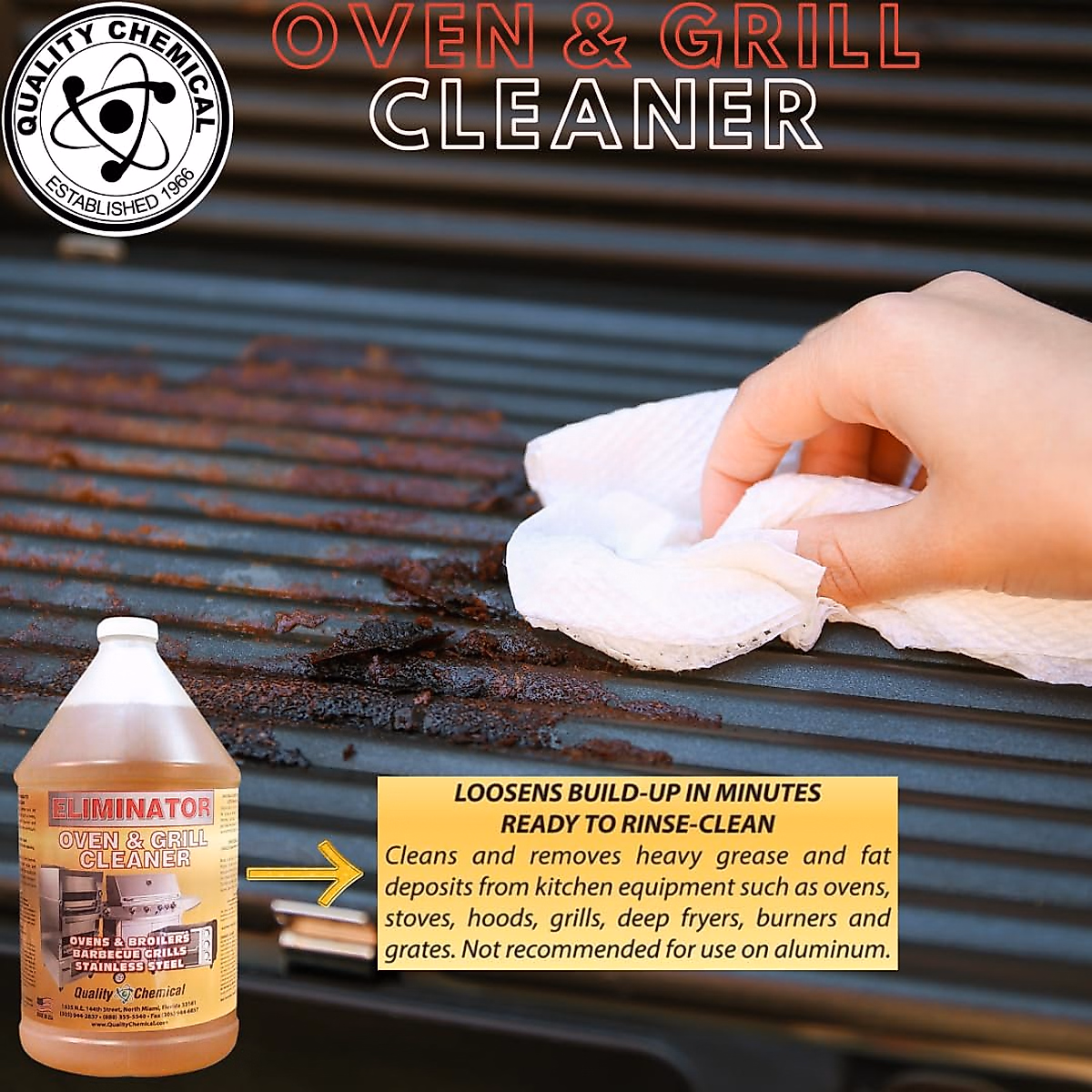 Quality Chemical Oven Cleaner & Grill Cleaner - Heavy-Duty/Fast Acting & Easy to Use/Degreaser/Heavy Duty Oven Cleaner/Best Oven Cleaner/Made in USA - 1 Gallon Combo