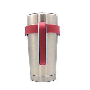 20 oz Tumbler Handle, Anti Slip Travel Mug Grip Cup Holder for Vacuum Insulated Tumblers, Suitable for Yeti Rambler, Trail, Sic, Ozark and More 20 Ounce Tumbler Mugs Accessories (Red)