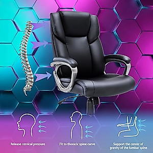 SNUGWAY Ergonomic Height Adjustable 360 Swivel Computer Desk PU Leather Gaming Chair