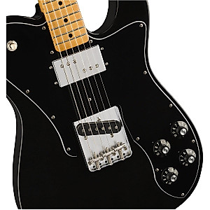 Fender Vintera 70s Custom Telecaster Electric Guitar, with 2-Year Warranty, Black, Maple Fingerboard