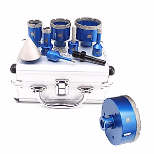 Diamond Core Drill Bit Set for Porcelain Tile Ceramic Marble Granite Drilling（1/4" 3/8" 4/5" 1-3/8" 2" 2-1/2" 4“）