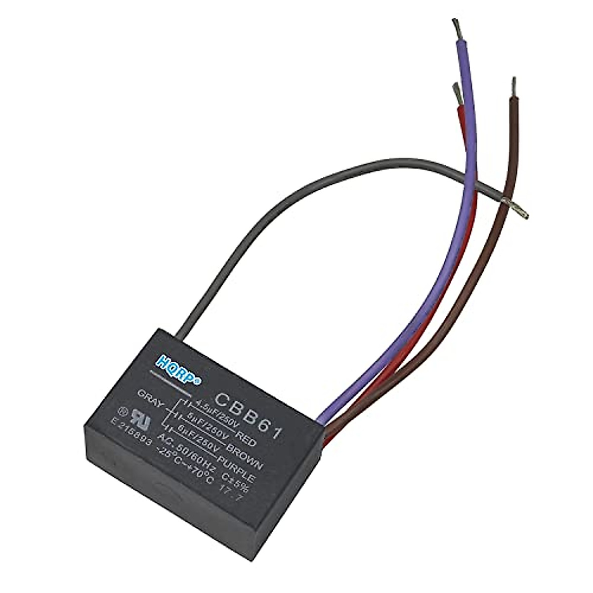HQRP Capacitor Compatible with Hampton Bay Ceiling Fan 4.5uf+5uf+6uf 4-Wire CBB61