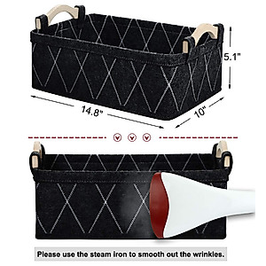 Oubra Grey Storage Baskets Bins Empty Gift Basket Rectangle Foldable Storage Cubes for Dog Toys Toilet Paper Under Shelf Basket