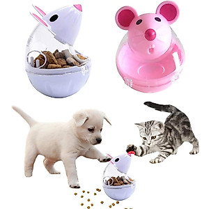 GANPUB Pink Interactive Toys for Cats, Play Cat Toy Pet Cat Kitten Mouse Shape Treat Holder Food Storage Dispenser Chew Play Toy for Indoor Cat and Kitten Exercise,Toys