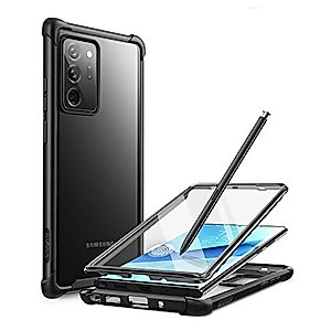 Clayco Forza Series Case for Samsung Galaxy Note 20 Ultra, Built-in Screen Protector Compatible with Fingerprint ID, Full-Body Rugged Cover, 6.9 inch, 2020 Release (Black)