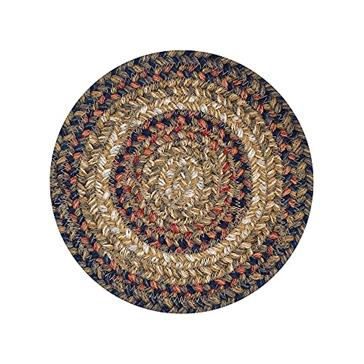 Russett Premium Jute Braided Trivet by Homespice 8" (Set of 6) Round Beige, Red, Black Reversible, Natural Jute Yarn Rustic, Country, Primitive, Farmhouse Style - 30 Day Risk Free Purchase