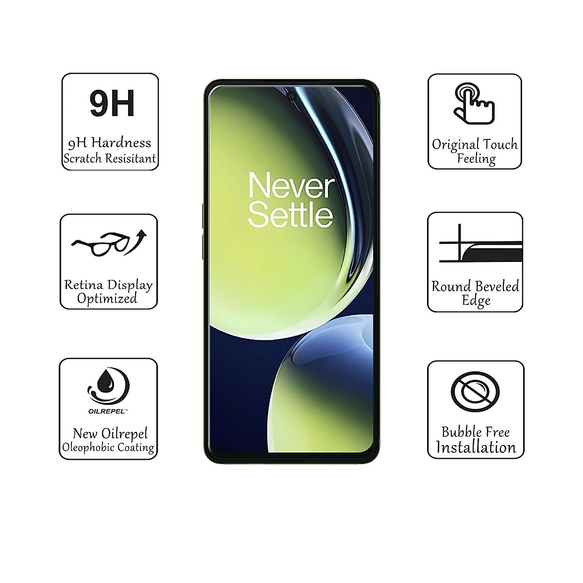 SALMERB OnePlus Nord CE 3 lite Screen Protectors (3 Pack), 9H Tempered Glass Film for OnePlus Nord N30 Anti-Scratch Anti-Fingerprint Glass Screen Protectors Zero Bubbles Ultra-clear 99.99%