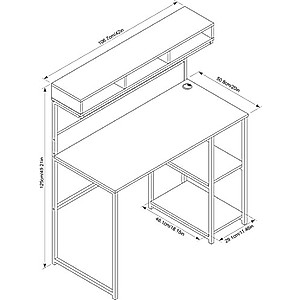 Signature Design by Ashley Daylicrew Computer Desk with Hutch, Storage, Natural Reclaimed Wood