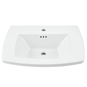 American Standard 445001.02 Edgemere Bathroom Console Table Top-Center Hole Only, White