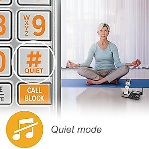 AT&T CL83507 DECT 6.0 5-Handset Cordless Phone for Home with Dual Keypad Base, Answering Machine, Call Blocking, Caller ID Announcer, Intercom and Long Range, Silver/Black