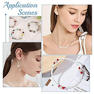 CREATCABIN 40Pcs 925 Sterling Silver Curved Tube Beads Brass 4 Sizes Noodle Tube Sleek Twist Bead Plated Long Large Hole Spacer 1 Box for DIY Jewelry Making Bracelets Findings