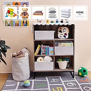 BAIYOUKE 2 Pack Storage Baskets, Foldable Organizing Basket Bin for Home, Nursery, Closet & Shelves Organization | Storage Basket Cube Shelf Organizer (Black and White Plaid)