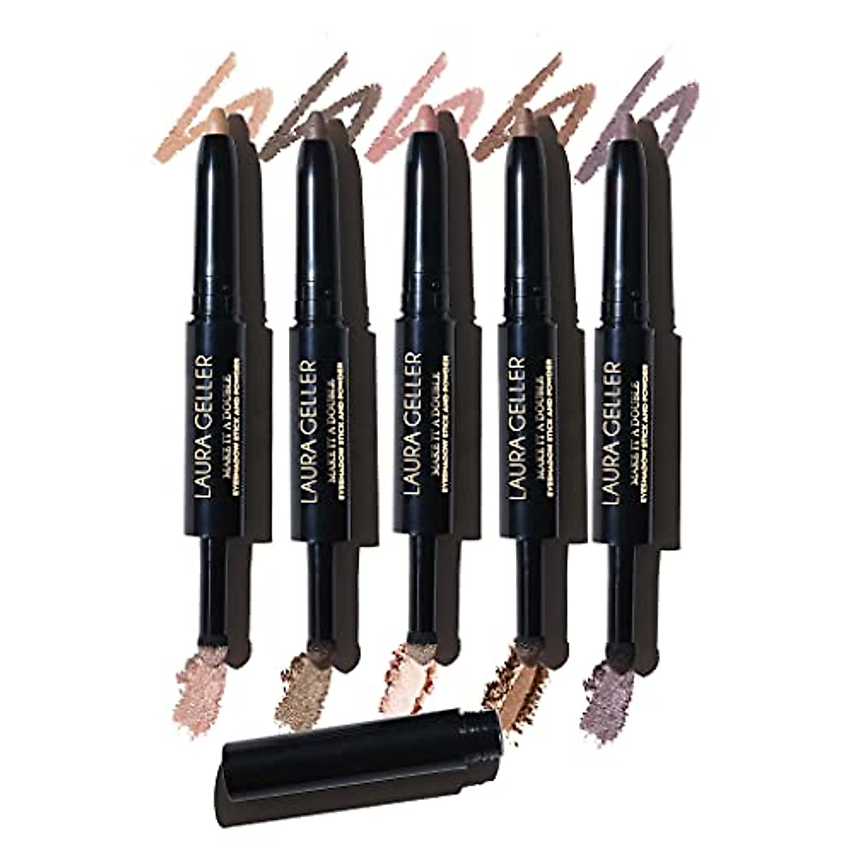 LAURA GELLER NEW YORK Make It A Double Eyeshadow - Cream Eye Shadow Stick and Matching Powder, Brandy