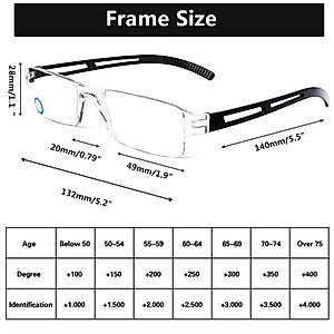 AQWANO Rimless Reading Glasses Women Men Computer Blue Light Blocking, Clear Frames Readers Anti Glare Filter Lightweight Comfort,2.5