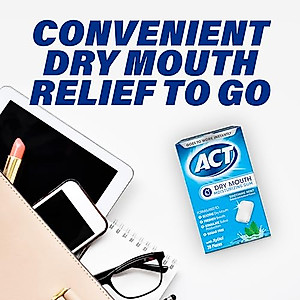 ACT Dry Mouth Moisturizing Gum, 20 Pieces, With Xylitol, Sugar Free Soothing Mint