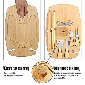 Kozy Home Decor Portable Wine Table with Large Wine Cooler Bag - Outdoor Wine Table with Bottle Holder - Wine Picnic Table with Spatula, Plain Knife, Cheese Fork, Heart Knife and Bottle Lifter