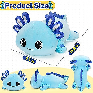 KMUYSL Axolotl Plush Toy, Soft Stuffed Animal Plush, Cute 13" Plush Pillow, Kawaii Stuffed Plushies Dolls for Girls Kids, Chrismas Birthday Gift for Boy Girls(Blue)