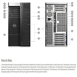 Dell Precision 7920 Tower Workstation, VR CG AI 4K Editing Rendering, 2X Intel Xeon Gold 6130 up to 3.7GHz (32-Cores), 192GB DDR4, 2X 1TB SSD + 2X 4TB HDD, Quadro P2000 5GB, Windows 10 Pro (Renewed)