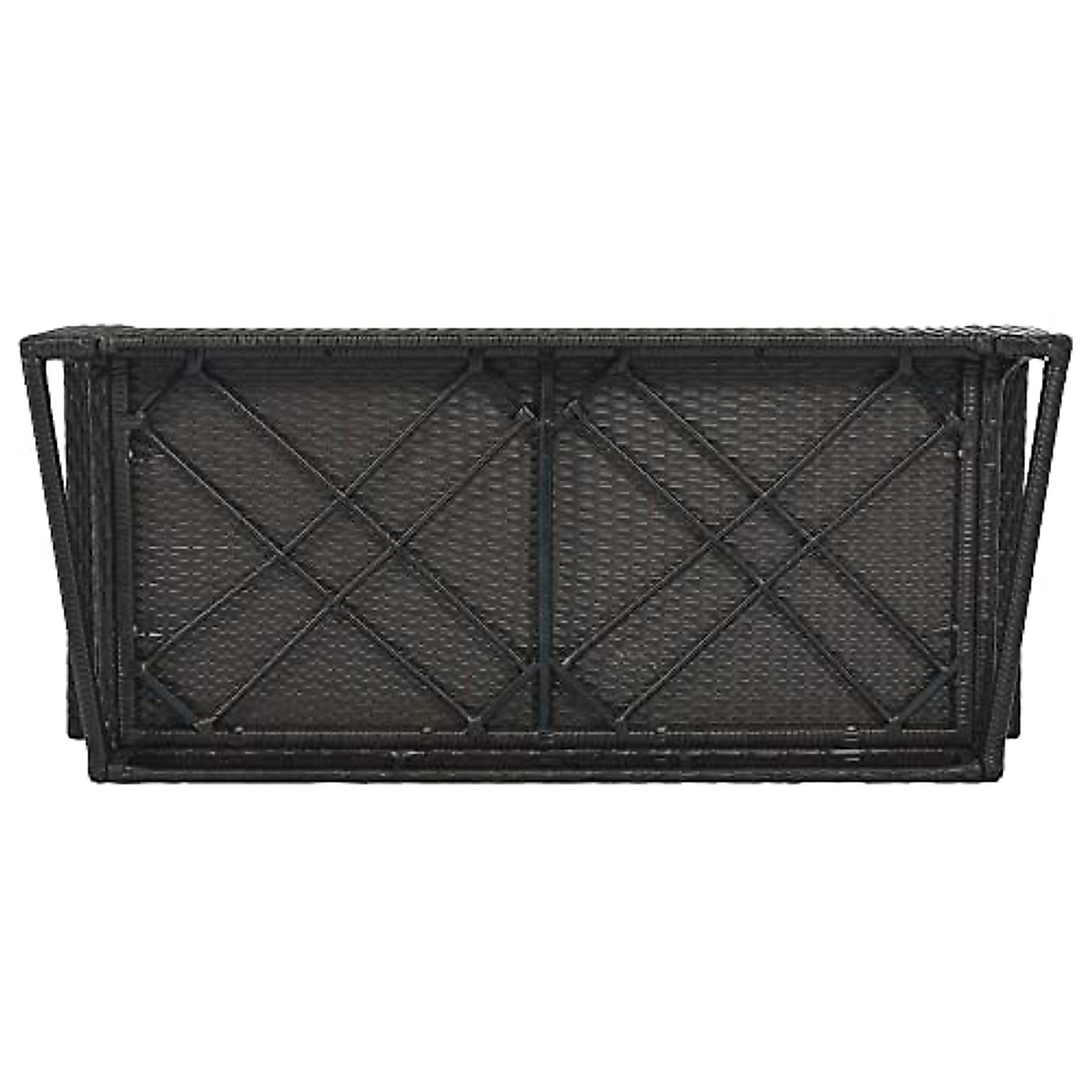 FANYE Outdoor PE Wicker Swing Chains, Pillows for Garden, Backyard, Pond Porch Furniture Set, 2 Seaters Double Rattan Cushioned Conversation Hanging Sofa & Couch, Brown+Beige