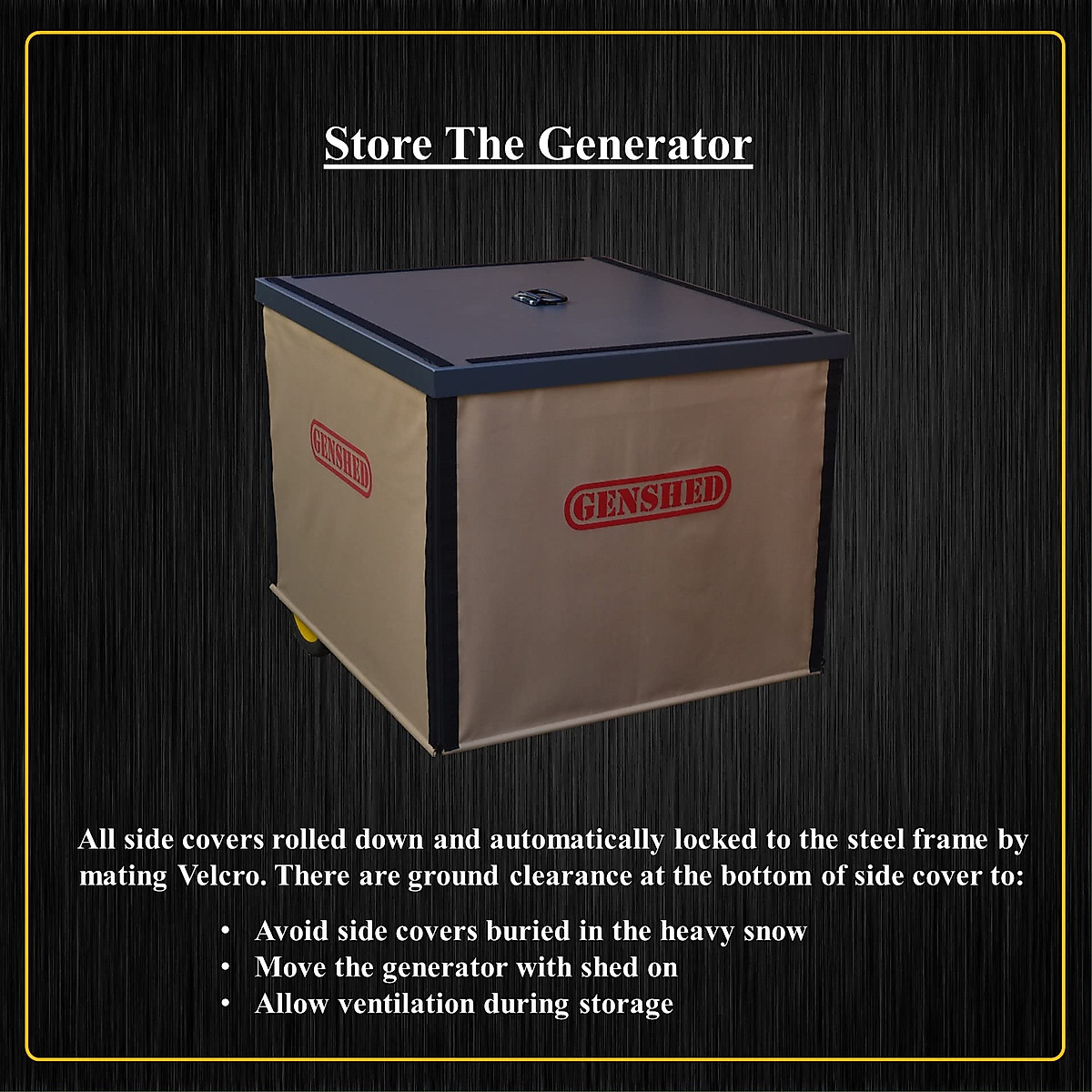 GENSHED Generator Shed - Generator covers while running & Generator Enclosure for Storage. Running Cover for both Inverter & Gas Generator From 2.5K to 15K. (GCE)