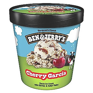 Ben & Jerry's Cherry Garcia Ice Cream Pint Non-GMO 16 oz