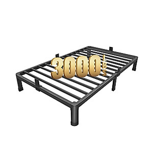 MAF 7 Inch Twin Metal Platform Bed Frame with Round Corner Legs, 3000 LBS Heavy Duty Steel Slats Support, Noise Free, No Box Spring Needed, Easy Assembly