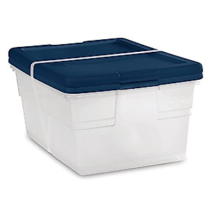 Sterilite® Set of (2) 16 Qt. Storage Boxes with Lids. Clear Tote Allows Contents to be Organized and Easily Identified, While the Opaque Lid Snaps Firmly onto Storage Bin to keep contents secure.