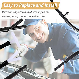 Windshield Washer Hose Kit - 4 Meter Universal Washer Fluid Hose with 8 Pcs Hose Connectors, Suitable for Most Windshield Washer Nozzle Installation, Connect Car Water Pump and Nozzles