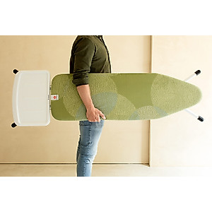 Brabantia Size B Ironing Board (49x15 in) 7 Height Options, Solid Steam Unit Rest Holder (Calm Rustle) Non-Slip Feet, Anti-Collapse Child Locks